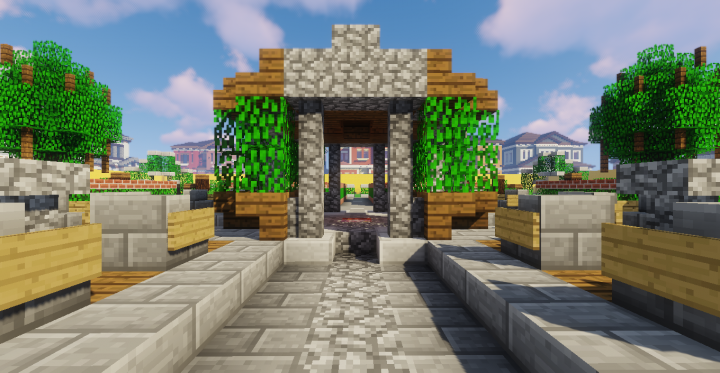 Modern/Medieval Park (New Center and Picnic Area) Minecraft Map
