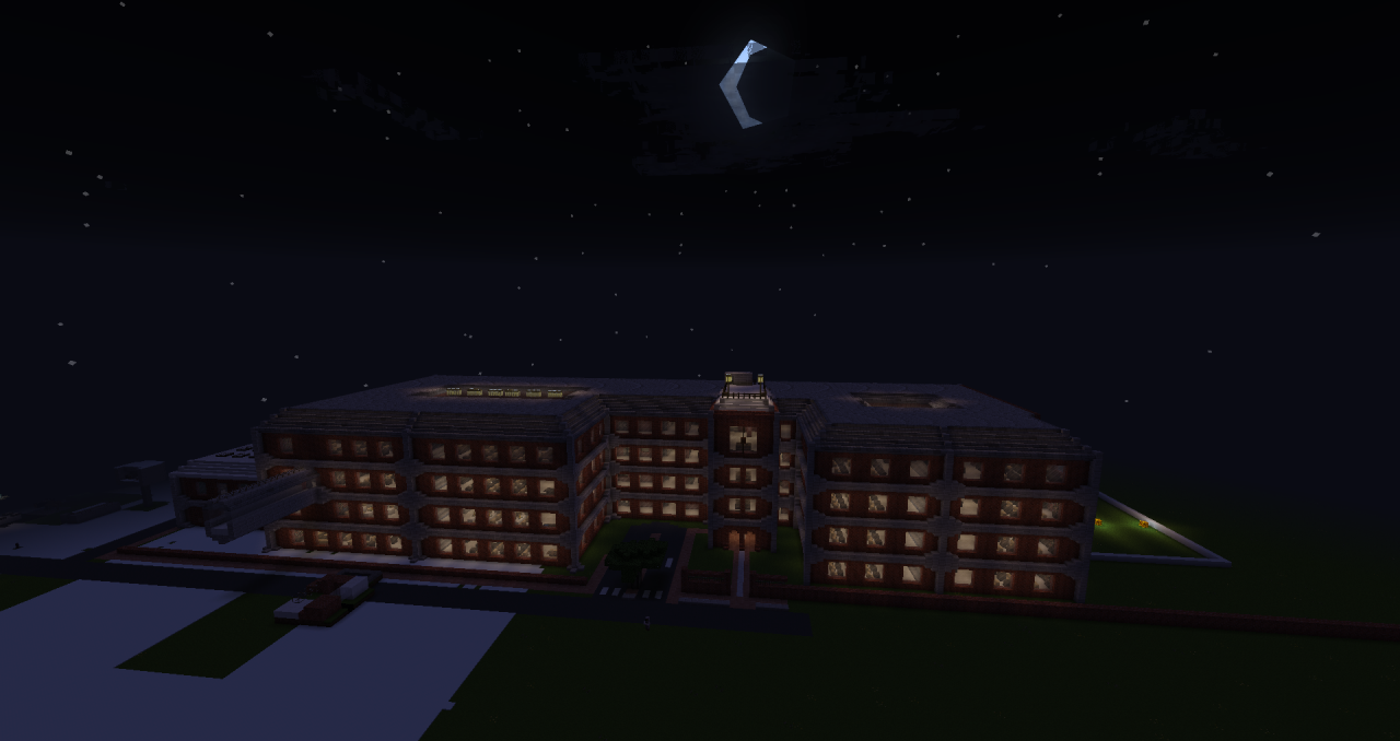 Finished the 1st Building of the School! Minecraft Map