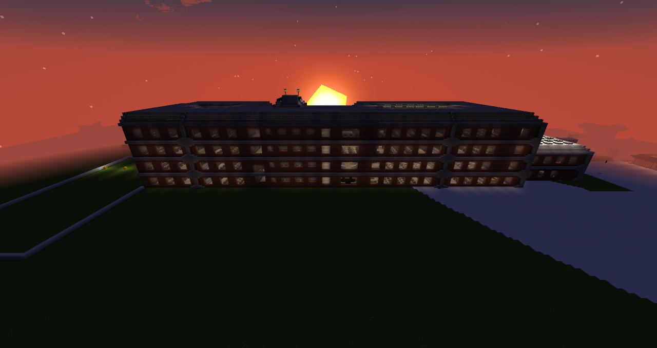 Finished the 1st Building of the School! Minecraft Map