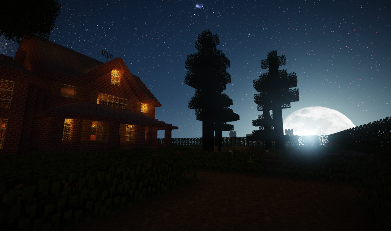 Red Brick GABLE COUNTRY HOUSE +Yard Minecraft Map