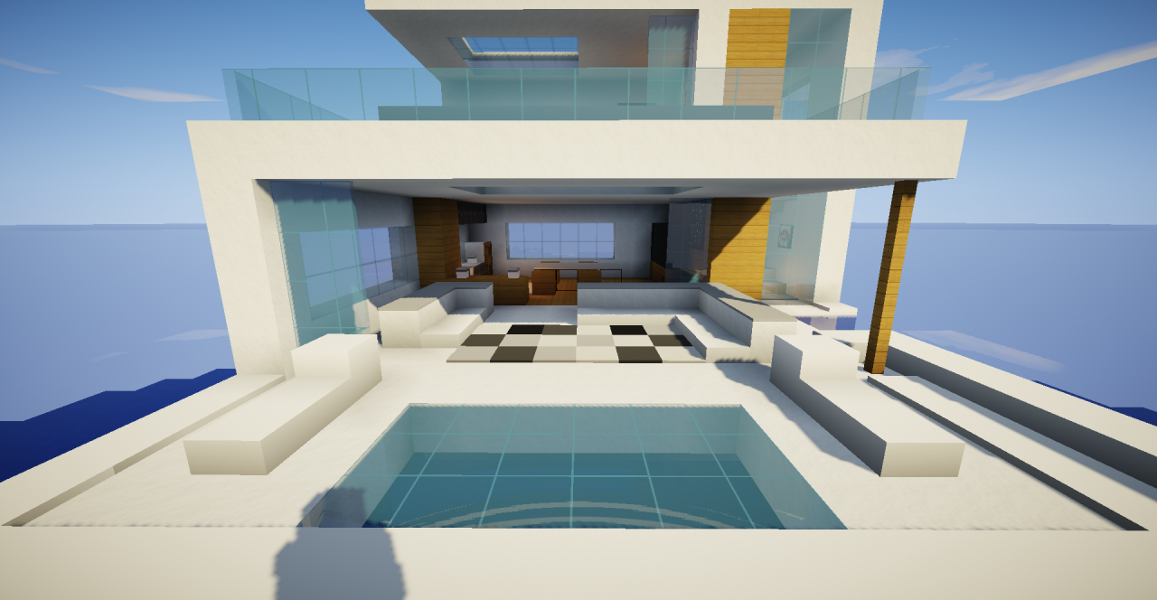 modern house floating Minecraft Map