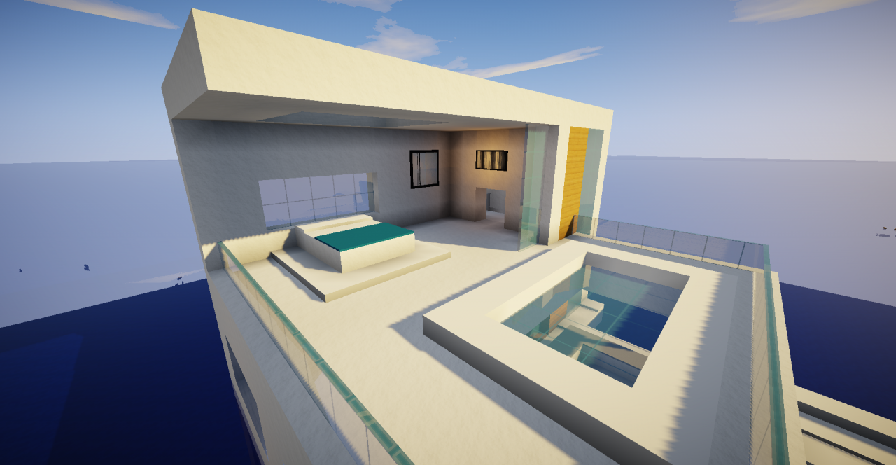 modern house floating Minecraft Map