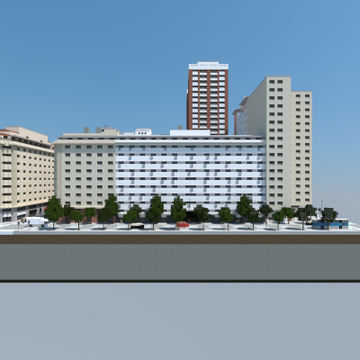 Downtown Santiago apartment and office blocks Minecraft Map