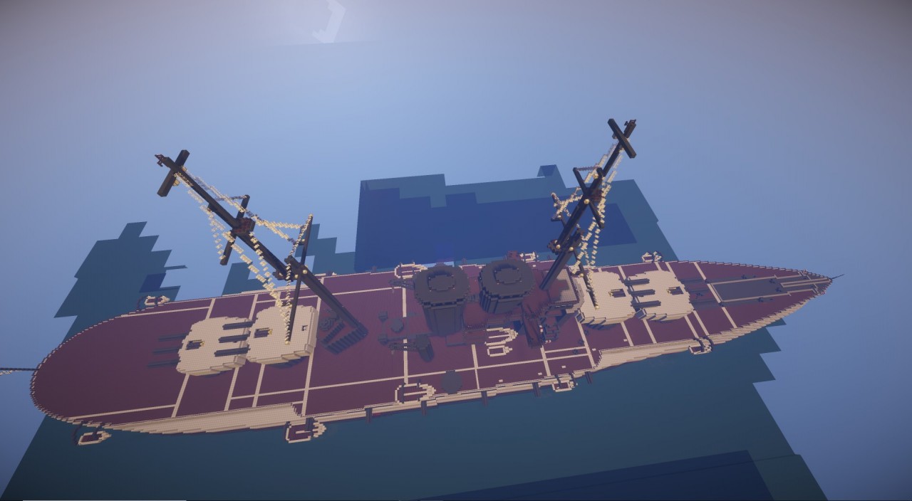 Gigantic Minecraft Redstone Warship Minecraft Map