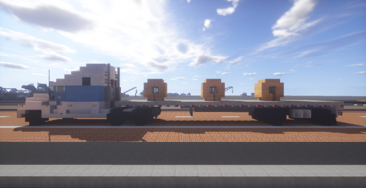 Kenworth T680 Sleeper Semi Truck & Flatbed Trailer Minecraft Map