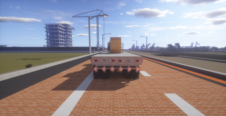 Kenworth T680 Sleeper Semi Truck & Flatbed Trailer Minecraft Map