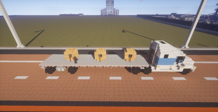 Kenworth T680 Sleeper Semi Truck & Flatbed Trailer Minecraft Map