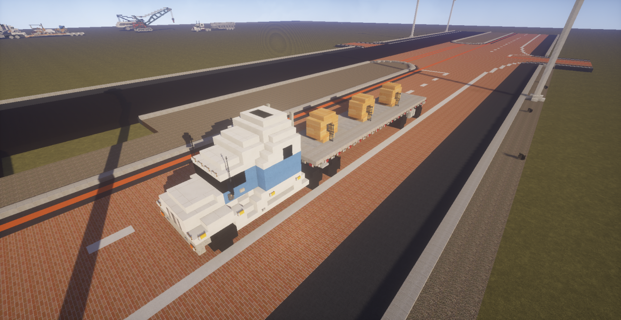 Kenworth T680 Sleeper Semi Truck & Flatbed Trailer Minecraft Map