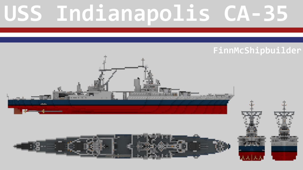 USS Indianapolis CA-35 Minecraft Map