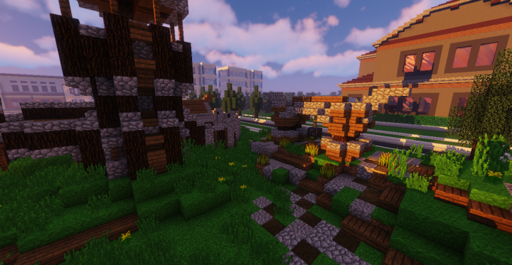 Modern/Medieval Park (Finished) Minecraft Map