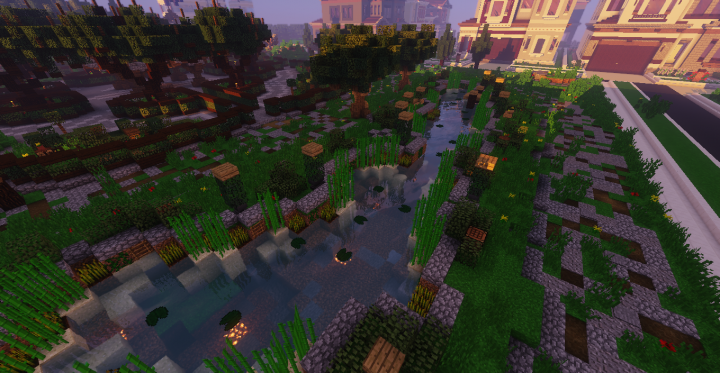 Modern/Medieval Park (Finished) Minecraft Map