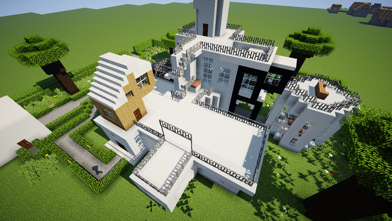 Almost Modern House & Observatory +Yard Minecraft Map