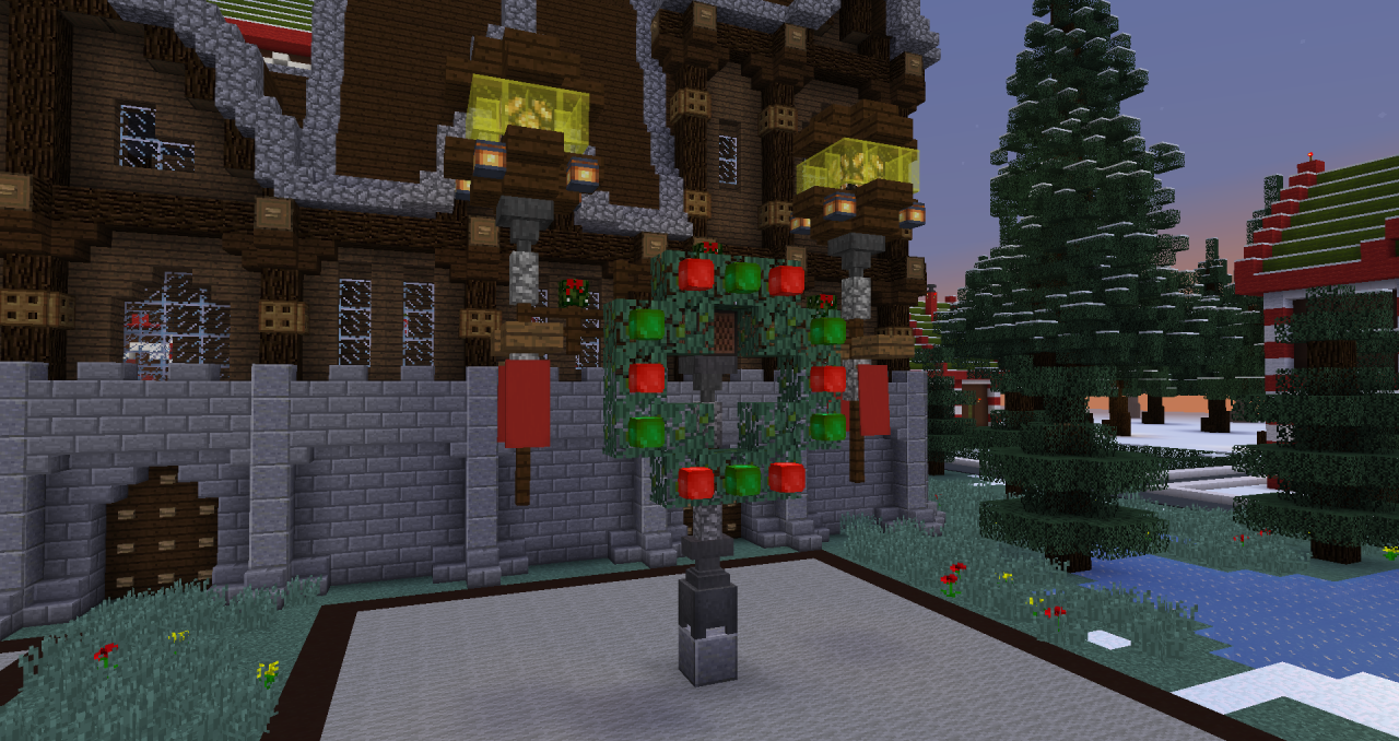 ️ Christmas Builds 7/25 🎁 MEDIEVAL VILLAGE WITH STREETLIGHTS Minecraft Map