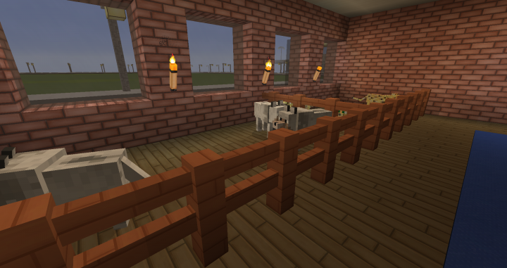 Simple brick corner apartment and pet store Minecraft Map