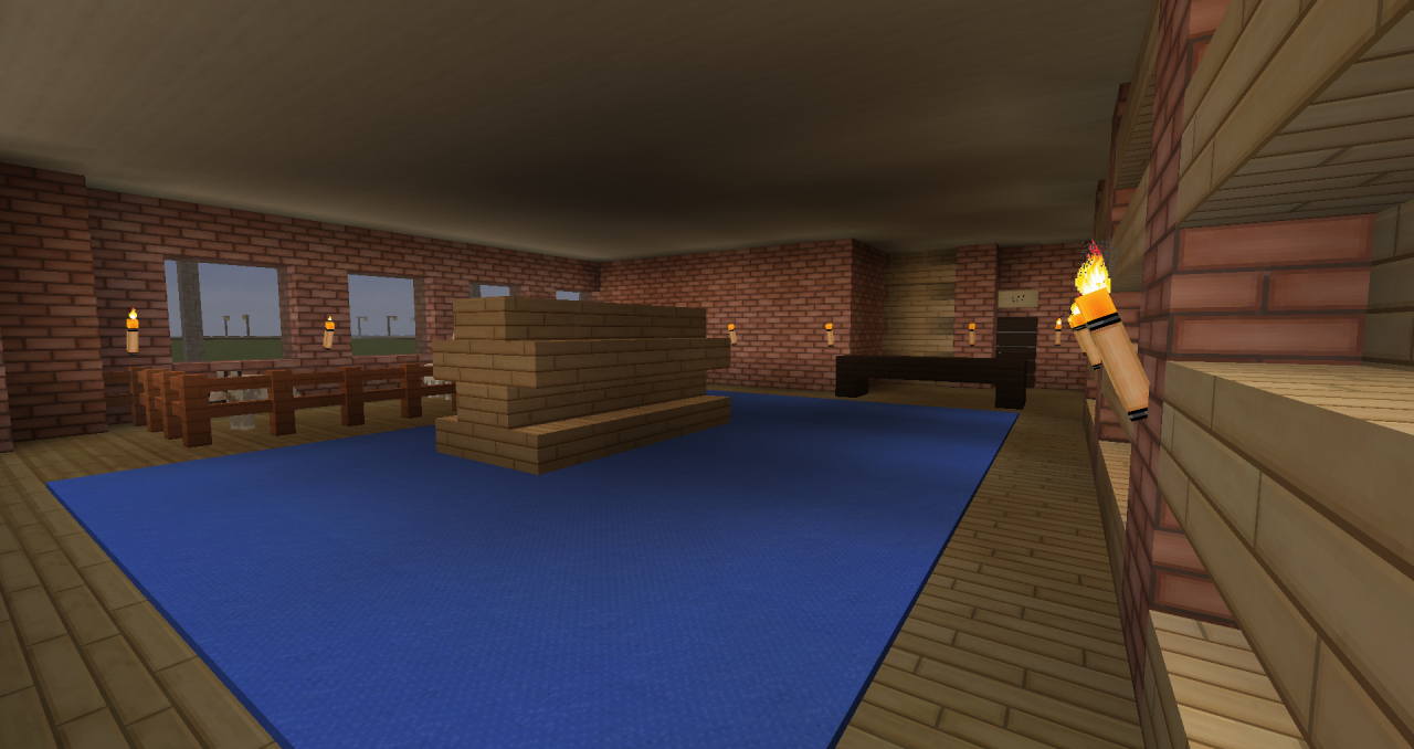 Simple brick corner apartment and pet store Minecraft Map