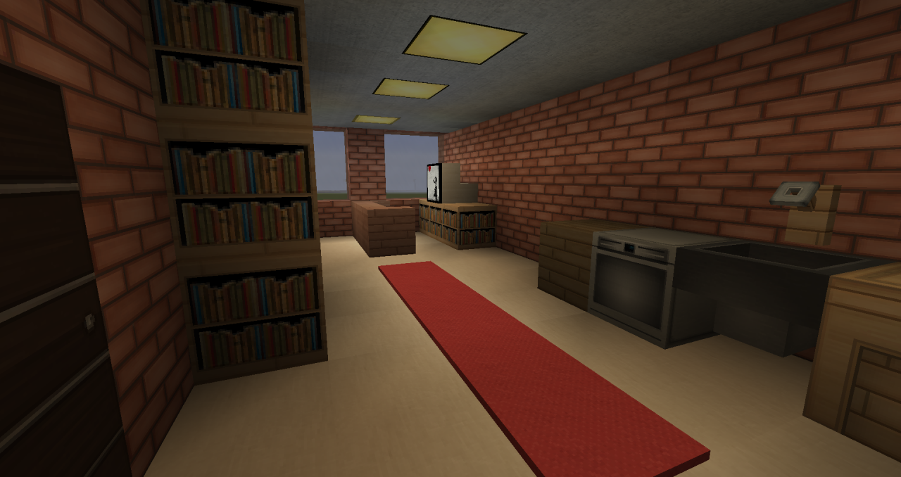 Simple brick corner apartment and pet store Minecraft Map