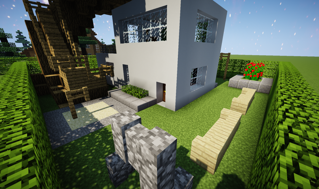 COMPACT STARTER MODERN HOME +Yard Minecraft Map