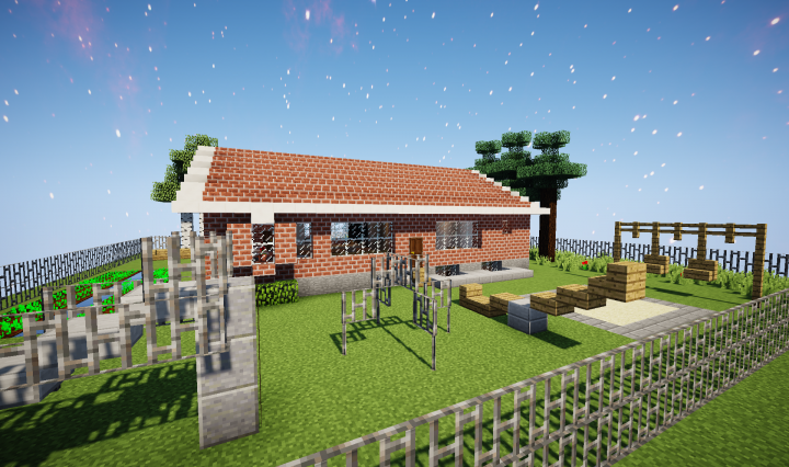 BRICK SUBURBAN HOUSE +Yard Minecraft Map