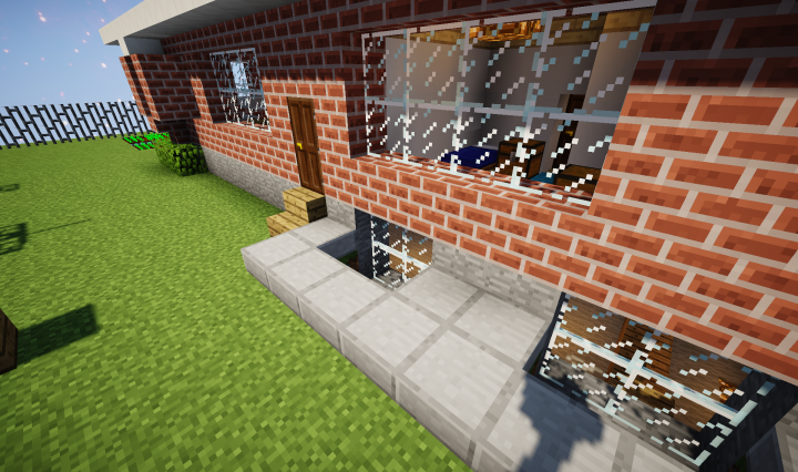 BRICK SUBURBAN HOUSE +Yard Minecraft Map