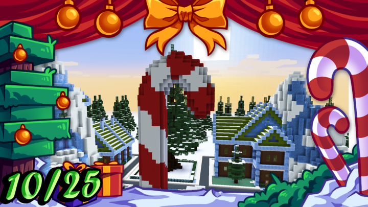 ️Minecraft Christmas Builds 10/25 🎁 CANDY CANE Minecraft Map