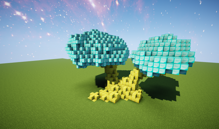 Diamond and Gold Giant Double Tree Minecraft Map