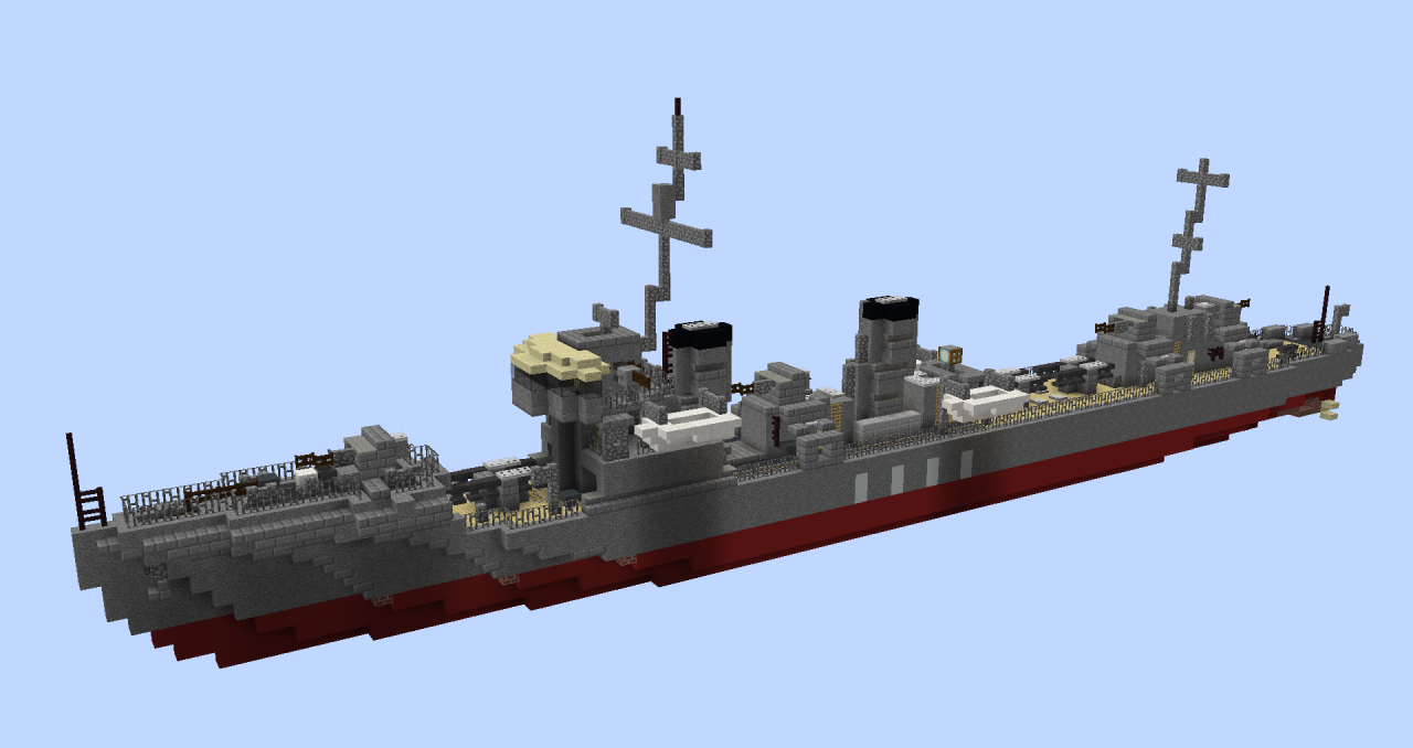 IJN Kamikaze class 1:1 Scale (August 2018) Minecraft Map