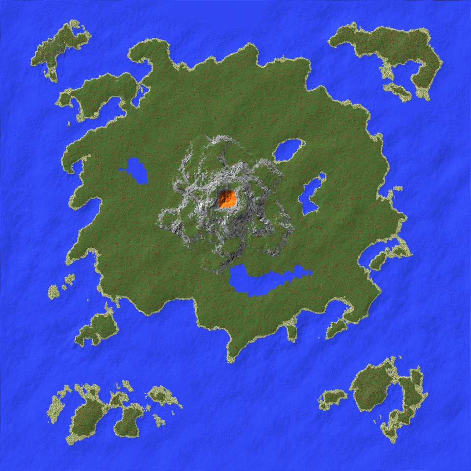 "Volcanic island" - 2000x2000 [worldpainter] Minecraft Map
