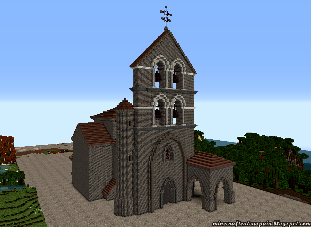 Replica Minecraft of the Collegiate Church of San Salvador de Cantamuda ...