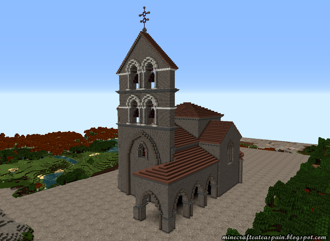 Replica Minecraft of the Collegiate Church of San Salvador de Cantamuda ...