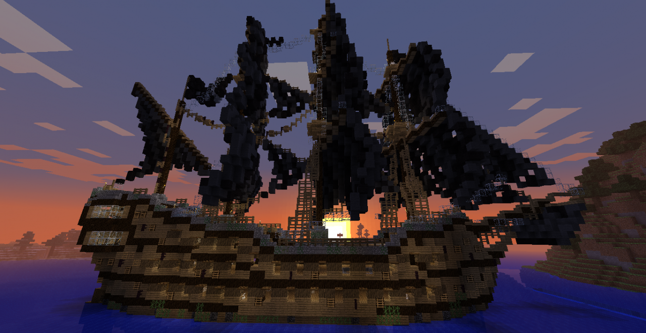 Pirate Ship with black flags Minecraft Project