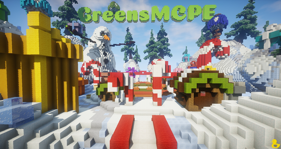 Greens MCPE Winter Hub Minecraft Map