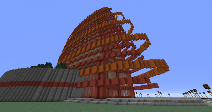 Red modern skyscraper Minecraft Map