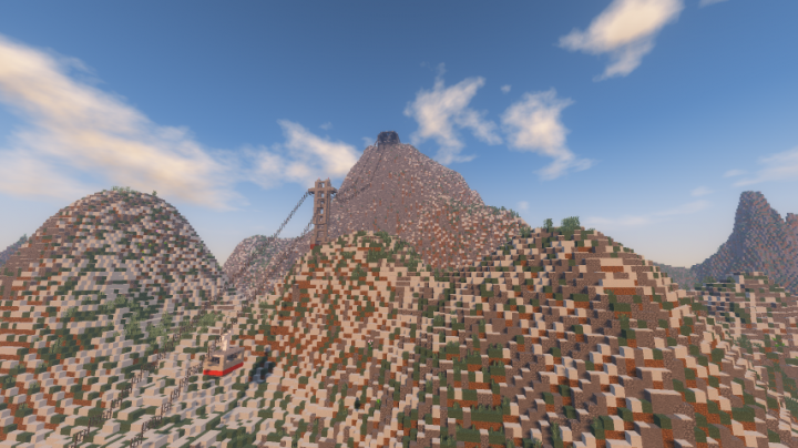 WORKING cable car in Minecraft Vanilla Minecraft Map