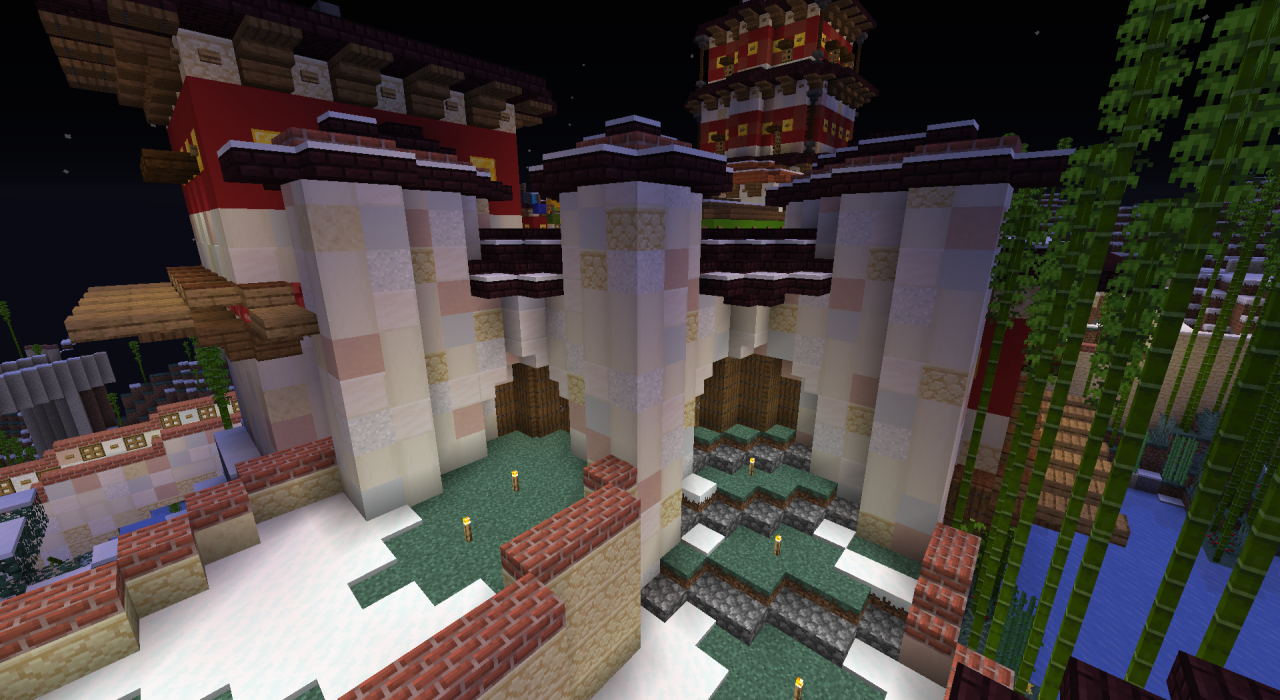 My attempt at an asian inspired temple Minecraft Map