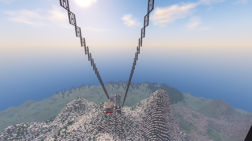 WORKING cable car in Minecraft Vanilla Minecraft Map
