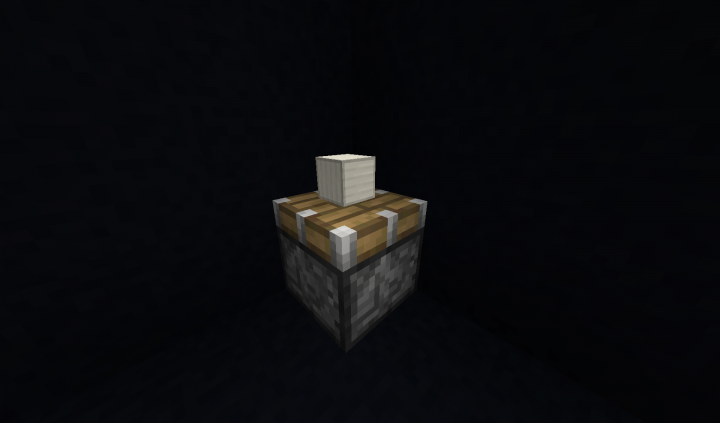 Placing items/small blocks on blocks.