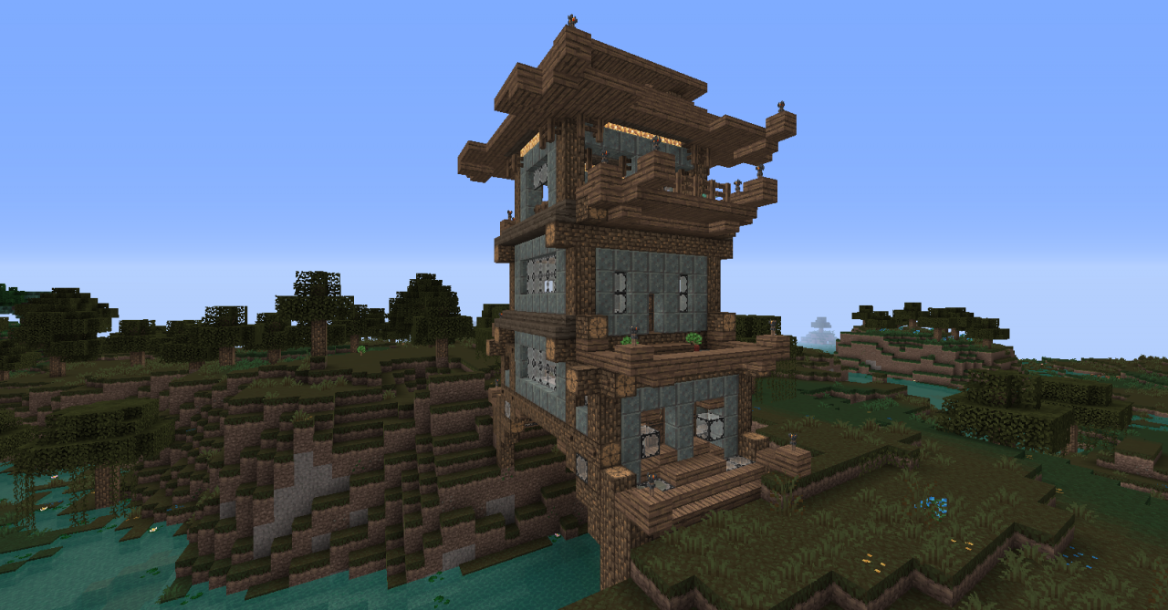 Japanese fantasy base @ PhrozenCookie survival Minecraft Map