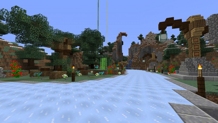 Boat ice Racing mountain roads Minecraft Map