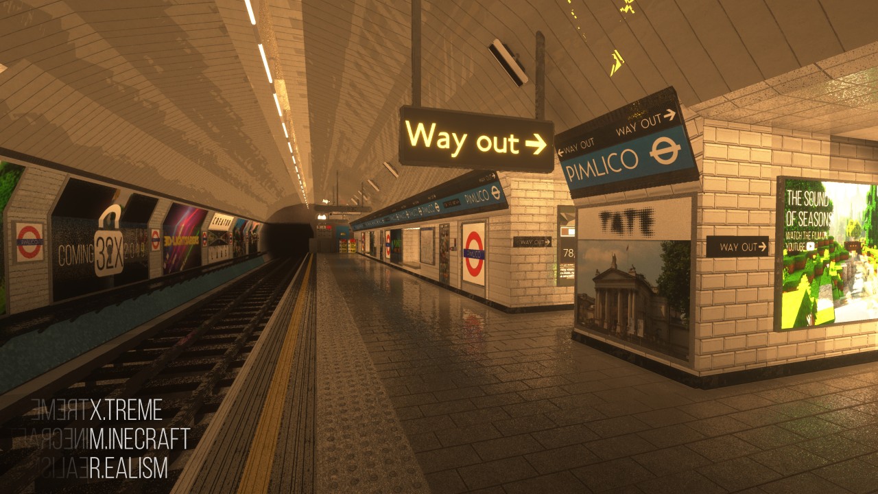 X.M.R. London Underground Pimlico | Extreme Minecraft Realism Minecraft Map