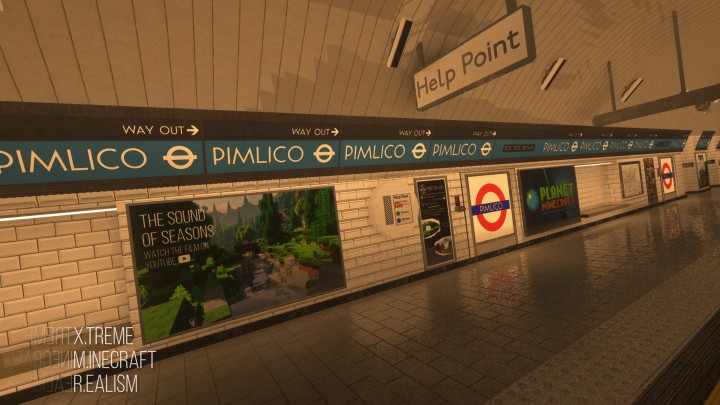 X.M.R. London Underground Pimlico | Extreme Minecraft Realism Minecraft Map