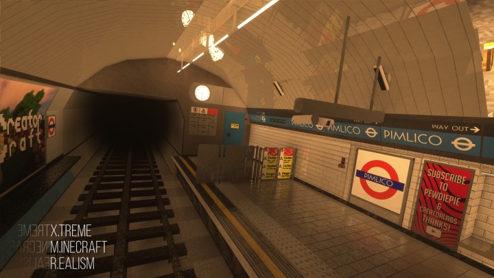 X.M.R. London Underground Pimlico | Extreme Minecraft Realism Minecraft Map
