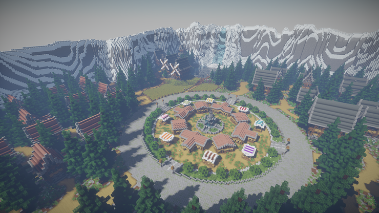 Minecraft Grand Medieval Village Cinematic Minecraft Map