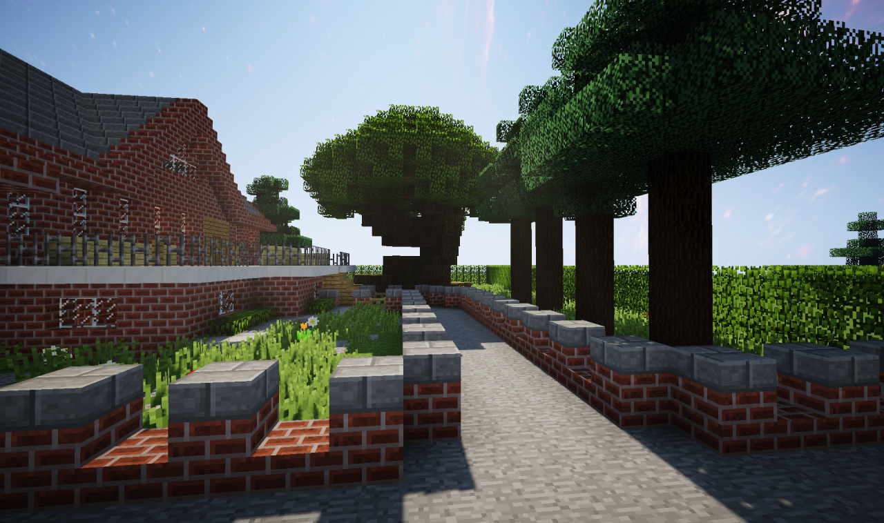 BALCONY BRICK GABLE FARMHOUSE +Yard Minecraft Map