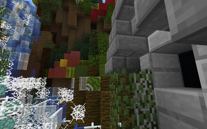 Waterfall with stone houses Minecraft Map