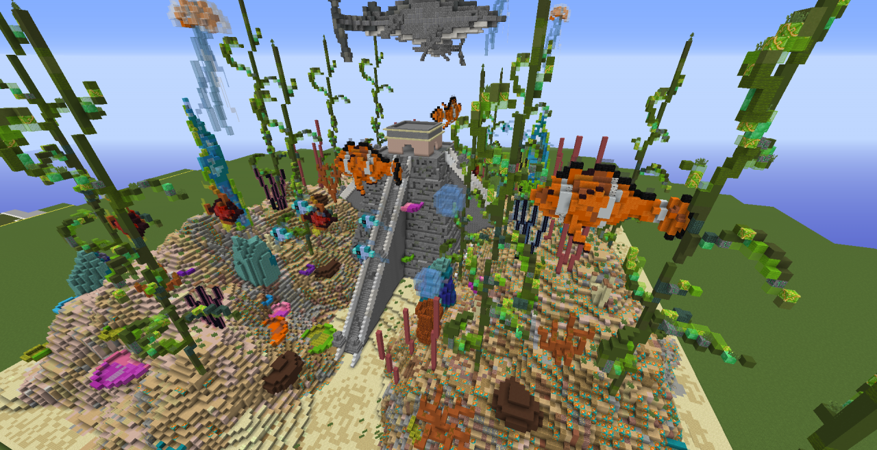 UnderWater maya temple. Minecraft Map