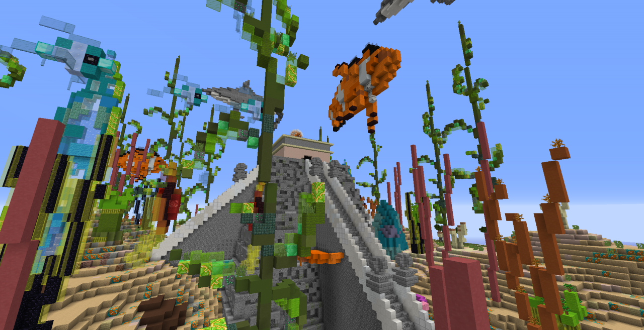 UnderWater maya temple. Minecraft Map