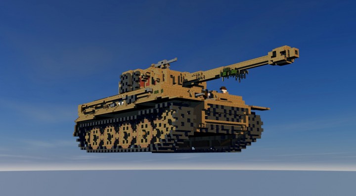 10:1 scale Tiger-I tank Minecraft Map