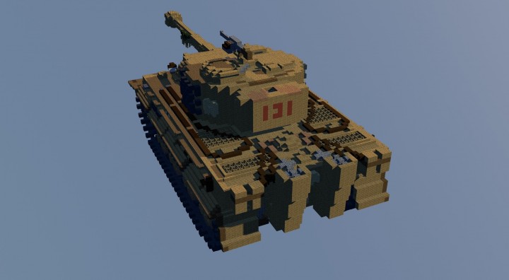 10:1 scale Tiger-I tank Minecraft Map