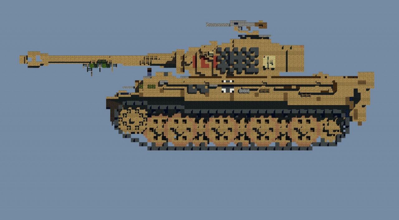10:1 scale Tiger-I tank Minecraft Map