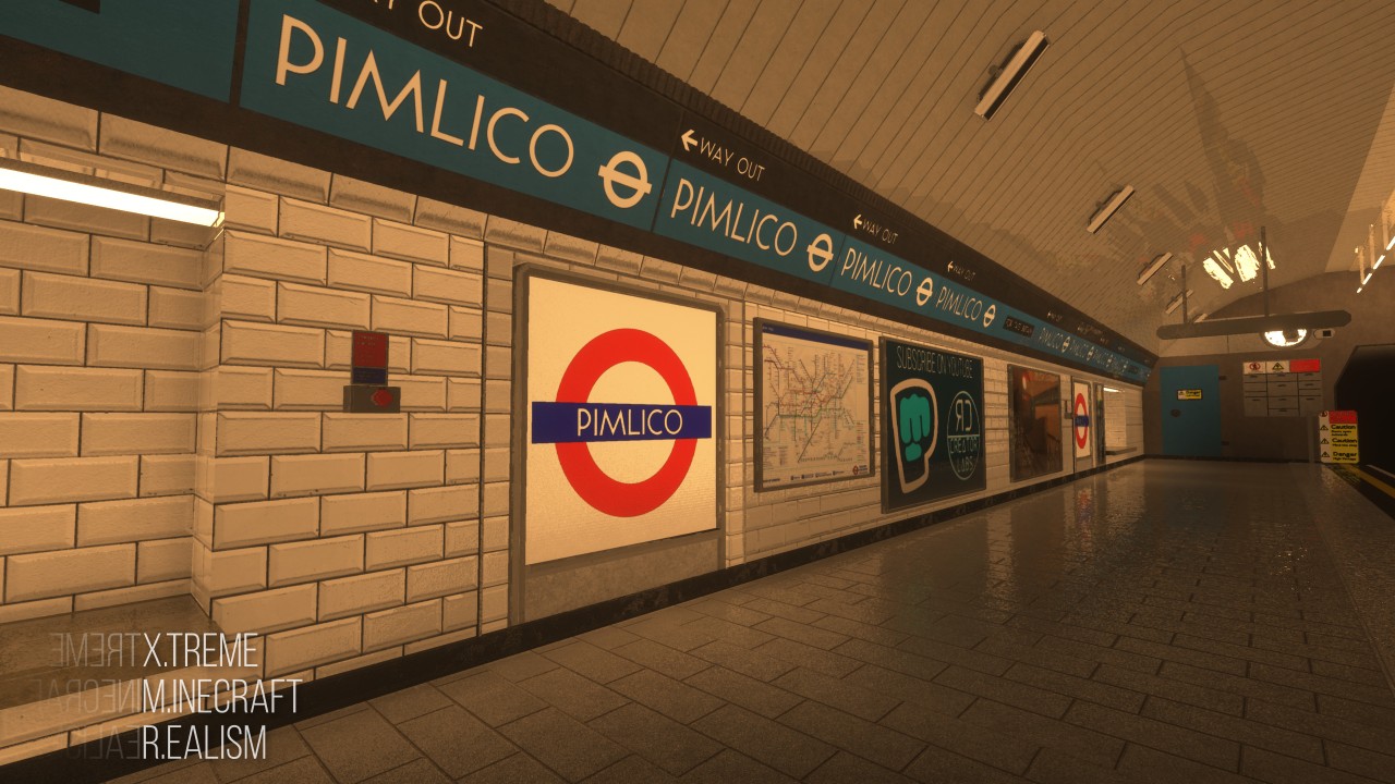 X.M.R. London Underground Pimlico | Extreme Minecraft Realism Minecraft Map